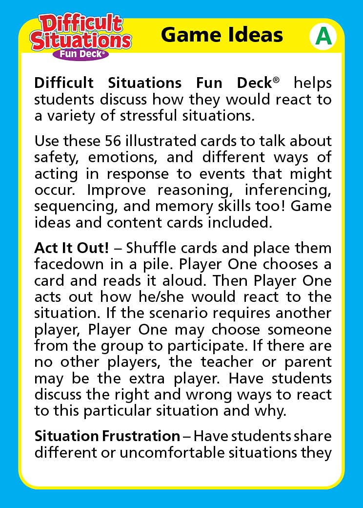 Mua Super Duper Publications | Difficult Situations Fun Deck | Social ...