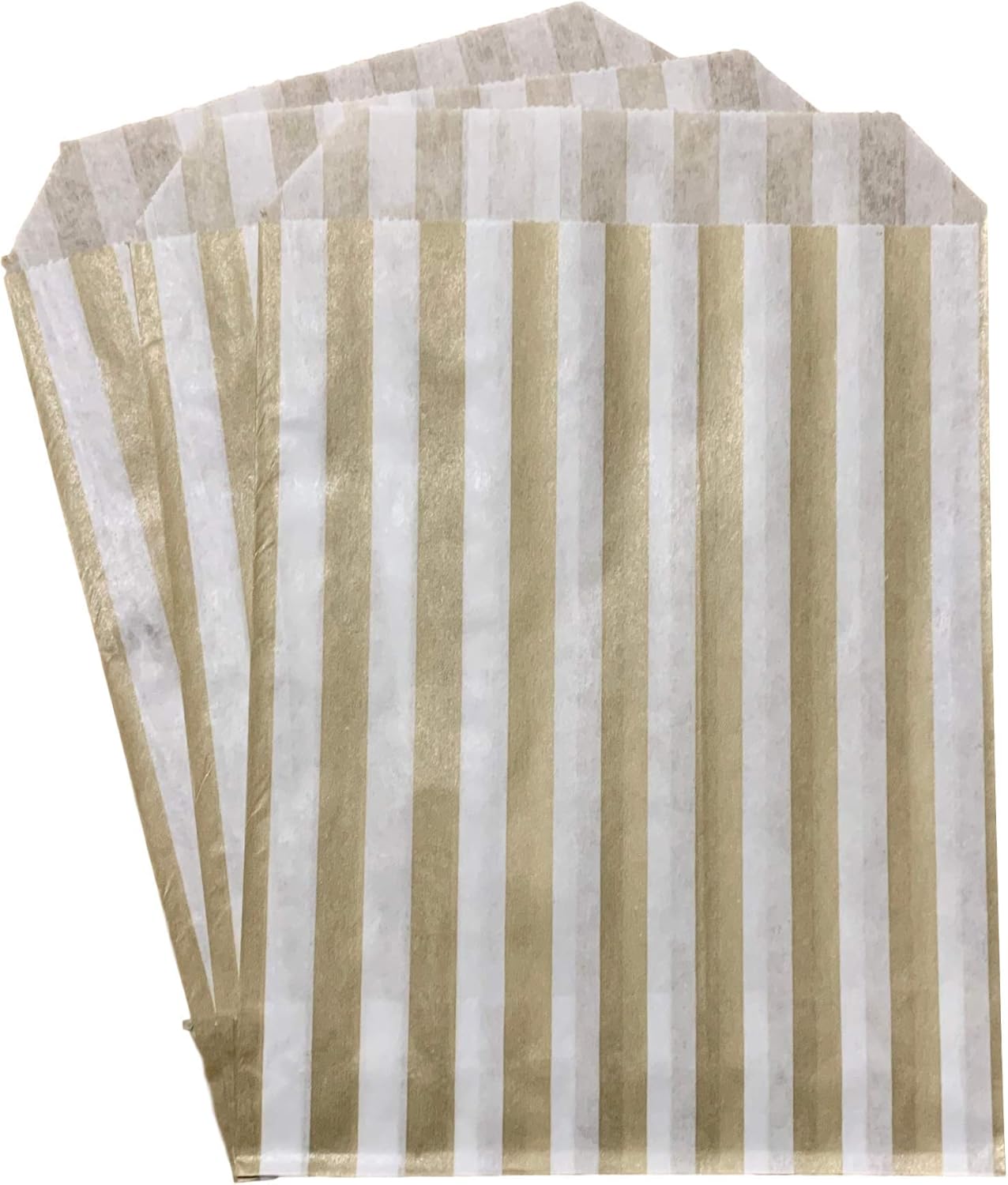 Packitsafe 200 x Gold Candy Bags 10×14 Inch, Paper Stripped Stripe Bag ...