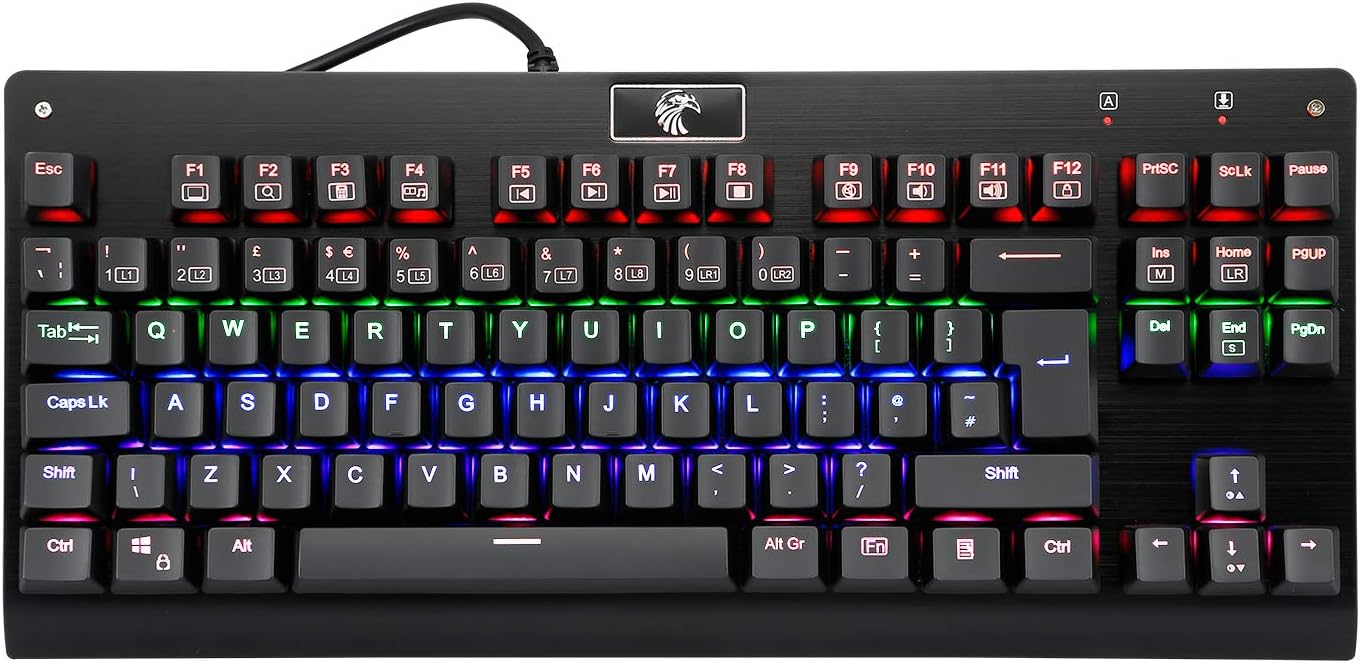 Tastiera meccanica da gioco blu interruttori LED retroilluminato, e ...