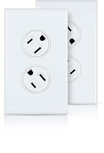 360 Electrical 36092-W 15A Rotating Duplex Wall Outlet, White, Two-Pack ...