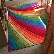 Candy Multicoloured Rainbow Design Rug. Available in 6 Sizes (67cm x ...