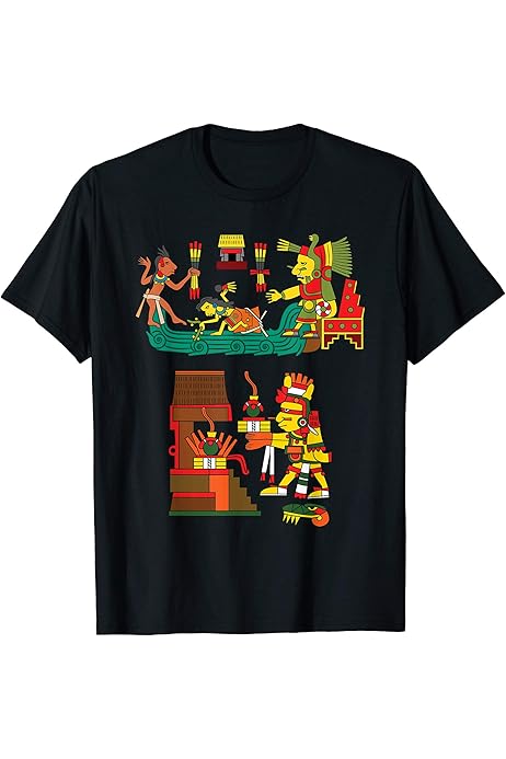 Xochitl Mexica Aztec Flower Graphic Tshirt Flor Xochitl (Bright