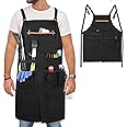 Amazon.com: HODRANT Heavy-duty BBQ Grilling Apron, Outdoor Cooking Apron for Men & Women Chef ...