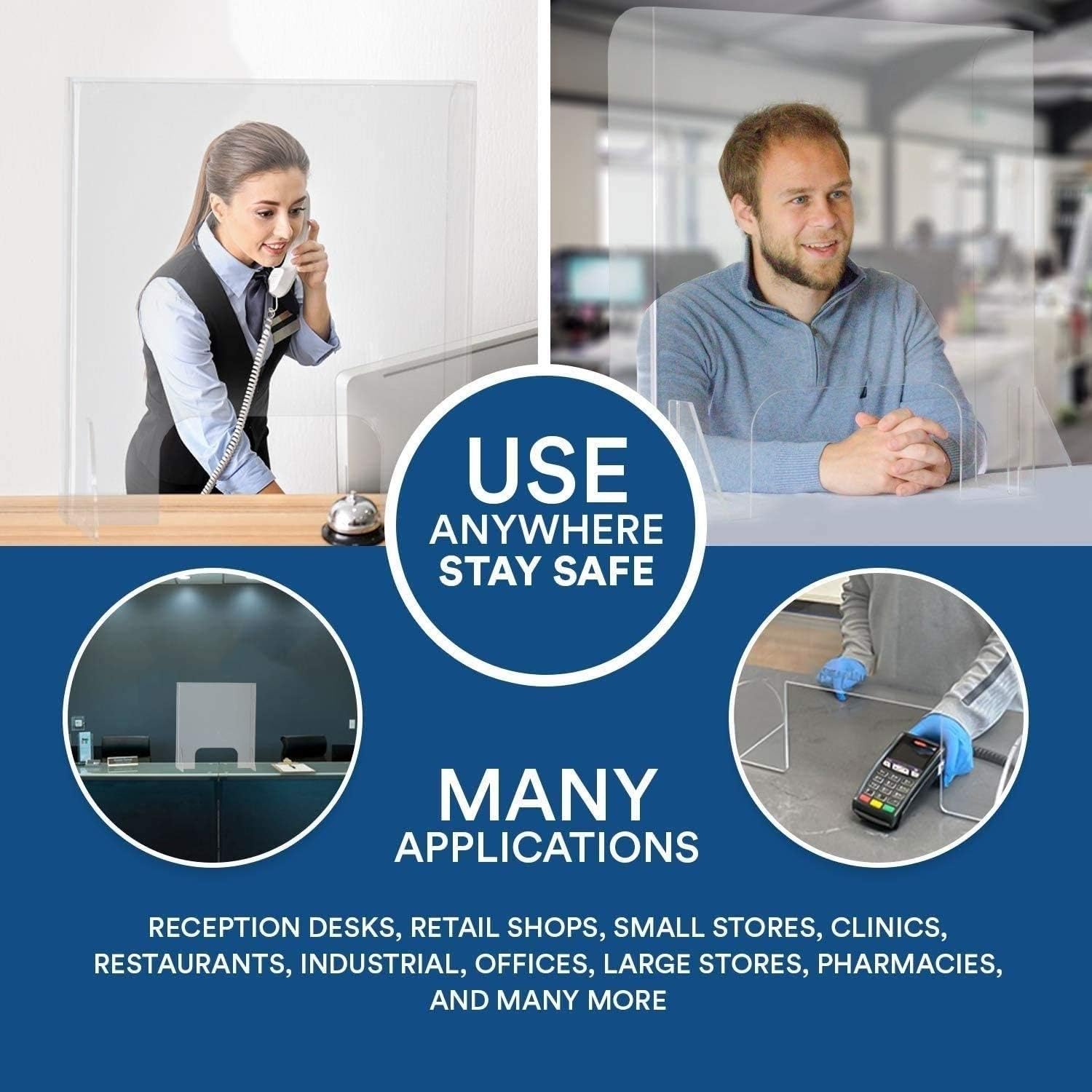 Store Signs MGCD Cashier & Receptionist Sneeze Guard for Employers ...
