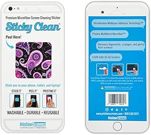 Amazon.com: Pristine Screens Microfiber Screen Cleaner Sticker - Purple ...