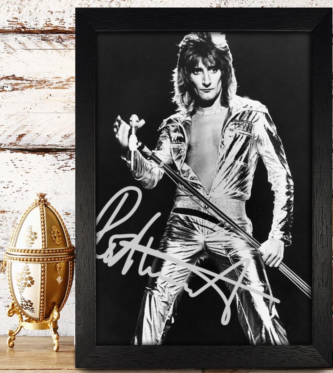 Amazon.com: Framed Rod Stewart Signed Autographed Photo 4x6 Reprint RP ...