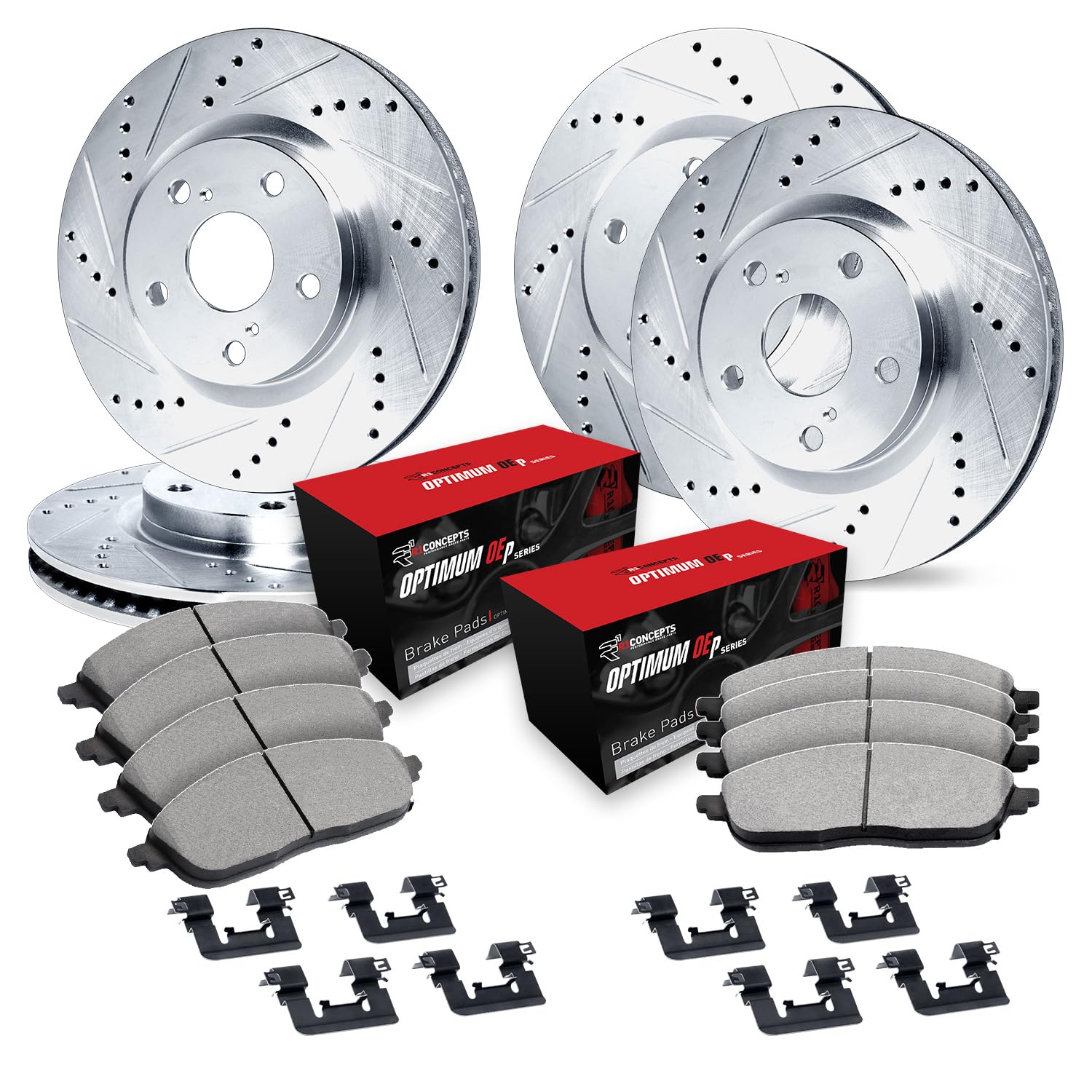 R1 Concepts Front Rear Brakes and Rotors Kit |Front Rear Brake Pads ...