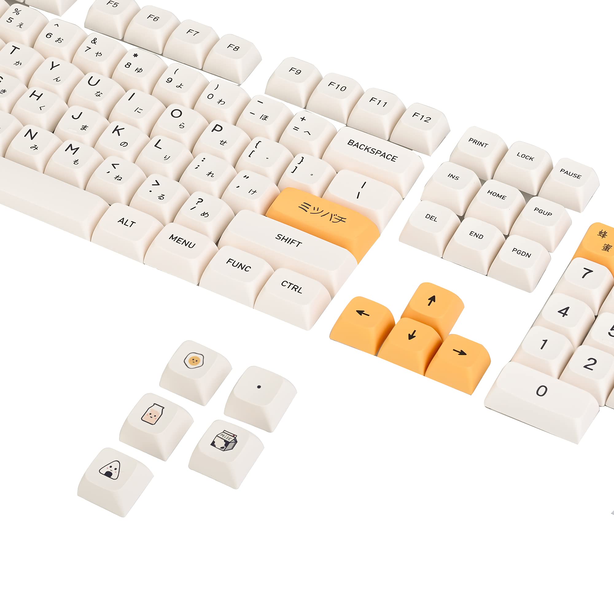GTSP XDA Honey Milk Keycaps PBT Japanese Bee Keycap 140-Key Set For ...