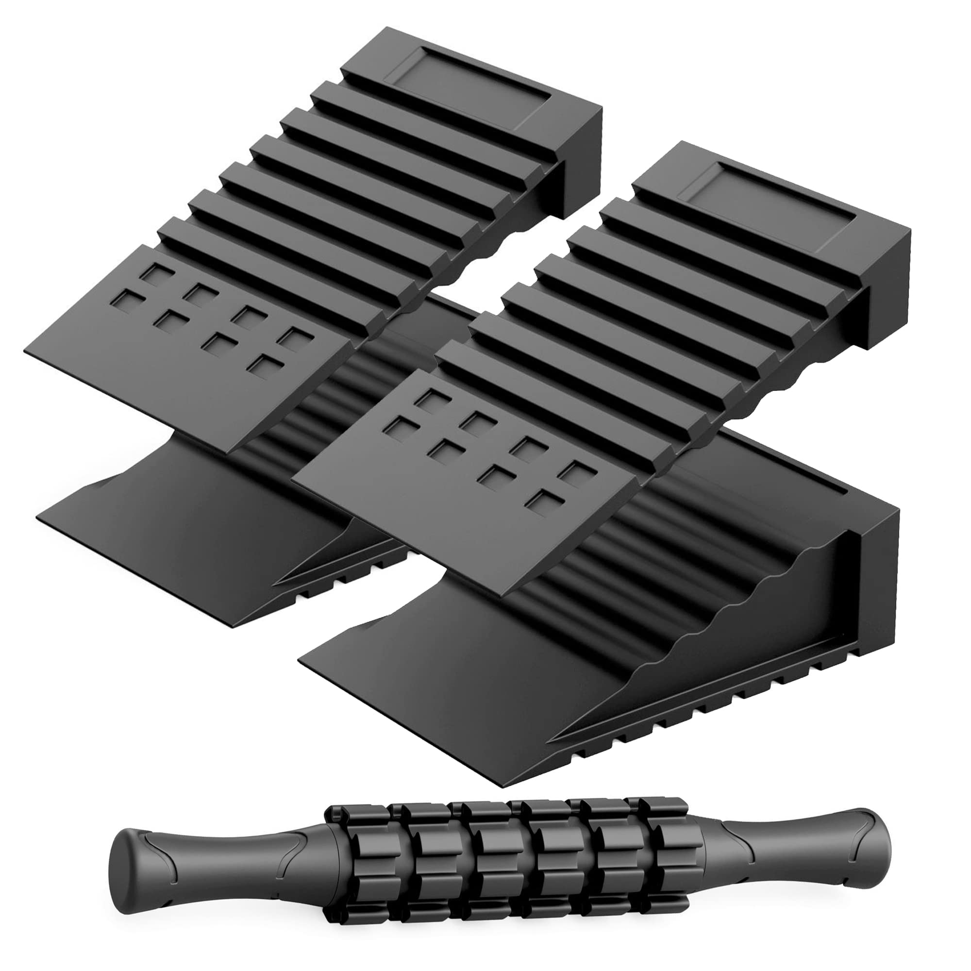 Mua Squat Wedges (4 pcs) with Muscle Roller – Rubber Adjustable Ramp ...
