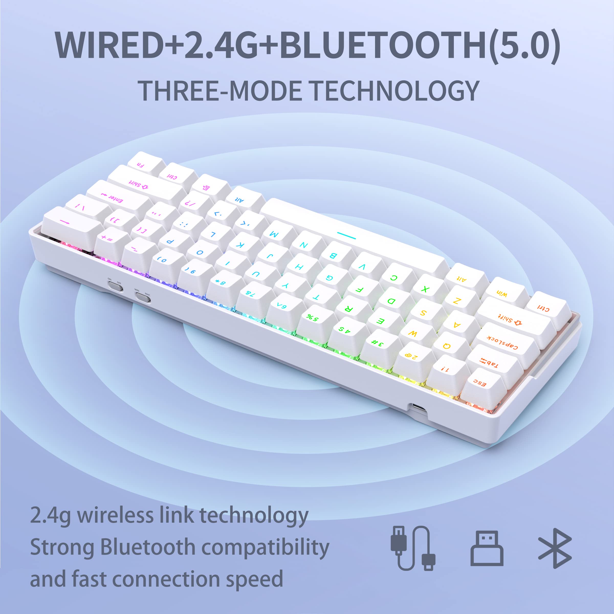 Mua KEMOVE Snowfox DK61 60% Wireless Mechanical Gaming Keyboard, 2.4G ...