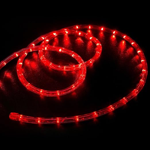 Amazon.com: WYZworks 50 ft Red PRE-Assembled LED Rope Lights - 2 Wire ...
