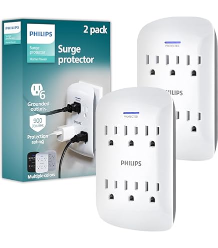 Surge Protector With Usb Ports Philips 6- With 4-USB Port Surge ...
