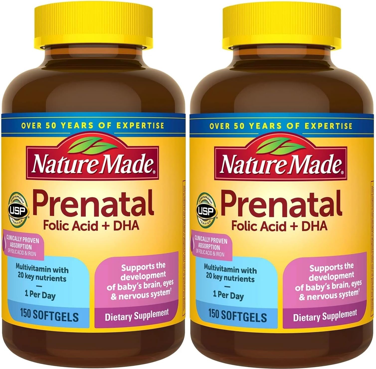 Mua Nature Made Prenatal Multi + Dha, 200mg, 150 Softgels 2pack Nature ...