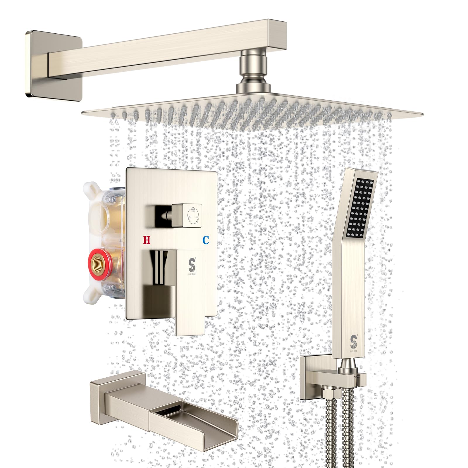 Mua SR SUN RISE 12 Inches All Metal Bathtub Faucet Set Shower System ...
