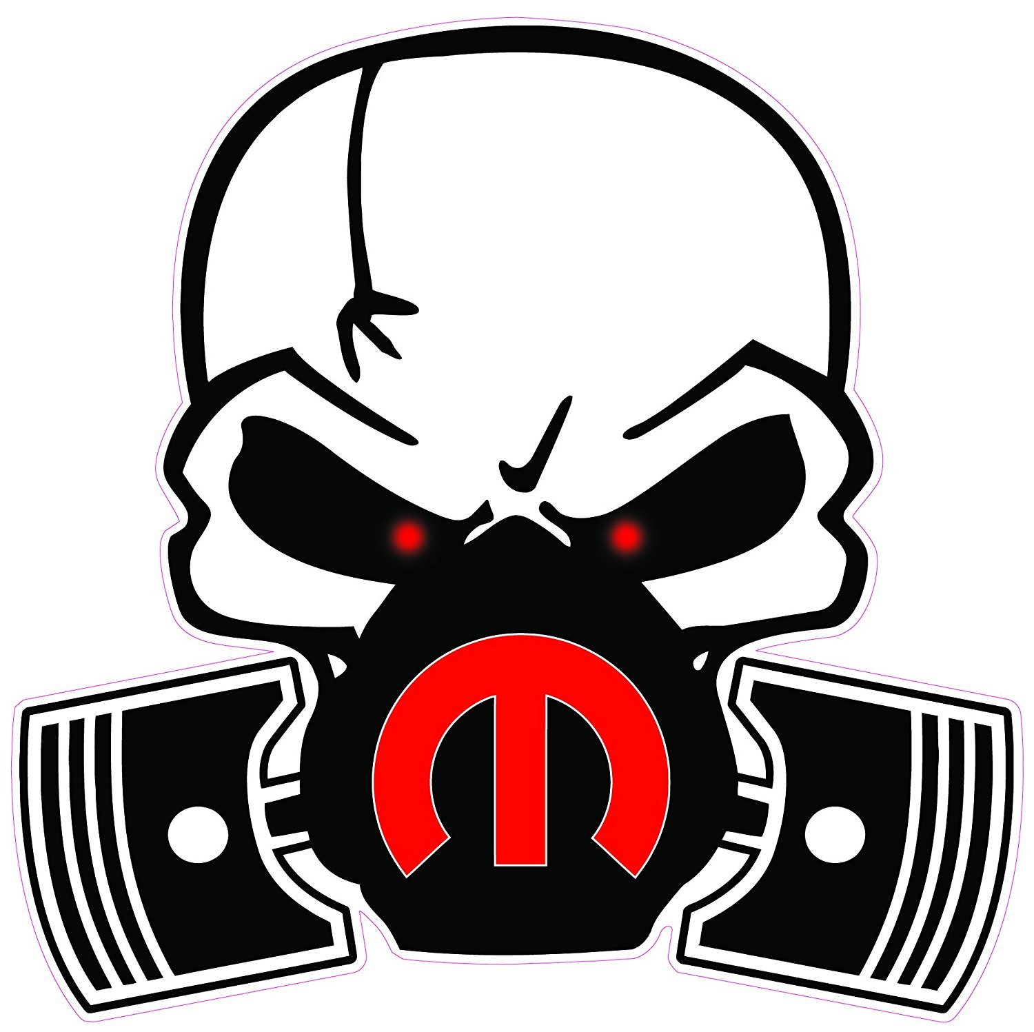 Mopar Skull Mask Red Decal 5 Automotive Exterior Accessories