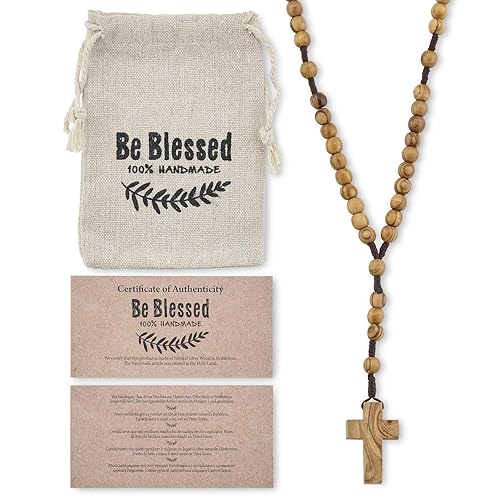 MIZZE Made for Luck Bethlehem Certified Wooden Rosary from Olive Wood ...