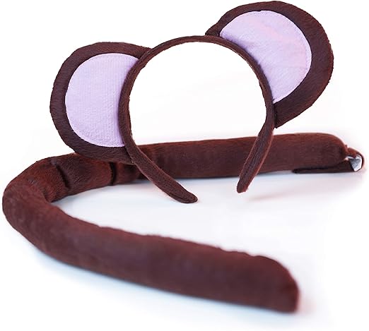 Amazon.com: Monkey Headband Ears and Tail Costume Accessory Set - Fits ...
