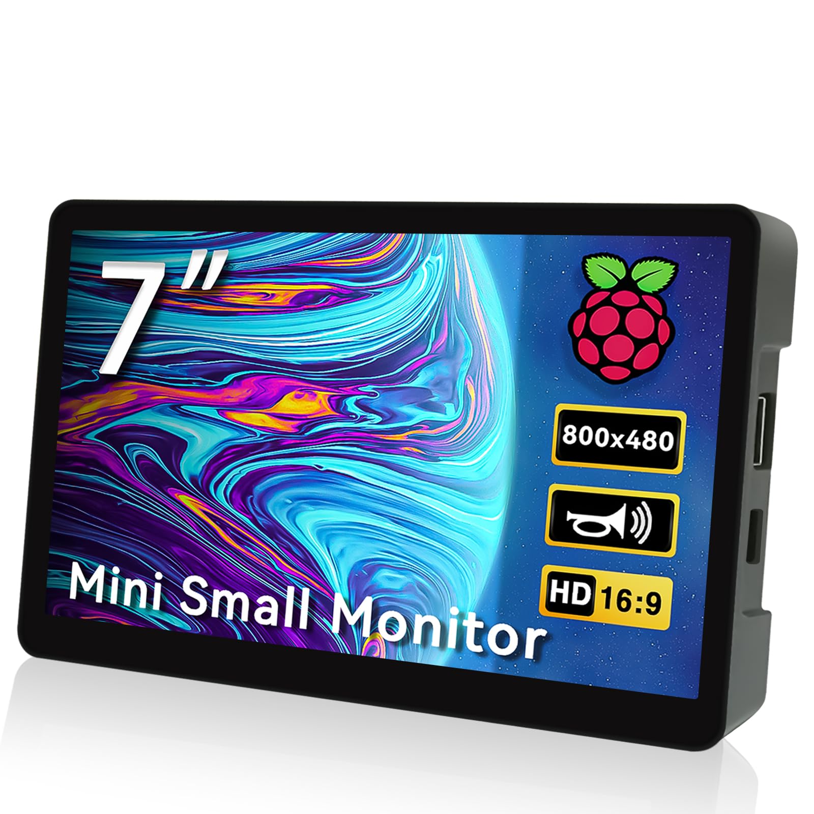 HAMTYSAN 7 Inch Raspberry Pi Screen 800x480 Small HDMI Monitor with ...