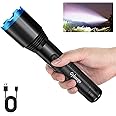 Gyhuego Led Flashlight, Recharge Tactical Flashlights High Lumens 10000 ...