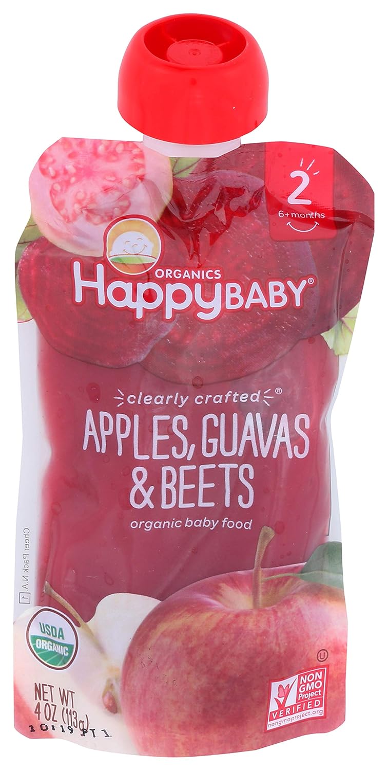 Happy Baby, Clearly Crafted Stage 2 Organic Baby Food, Apple Guava and ...