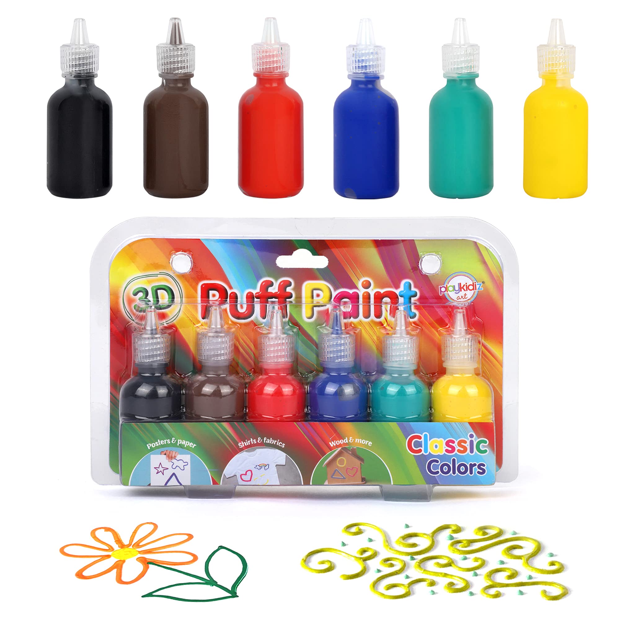 Mua Playkidiz Puffy Paint, 6 Pack 3-D Fabric Paint, Classic Colors ...