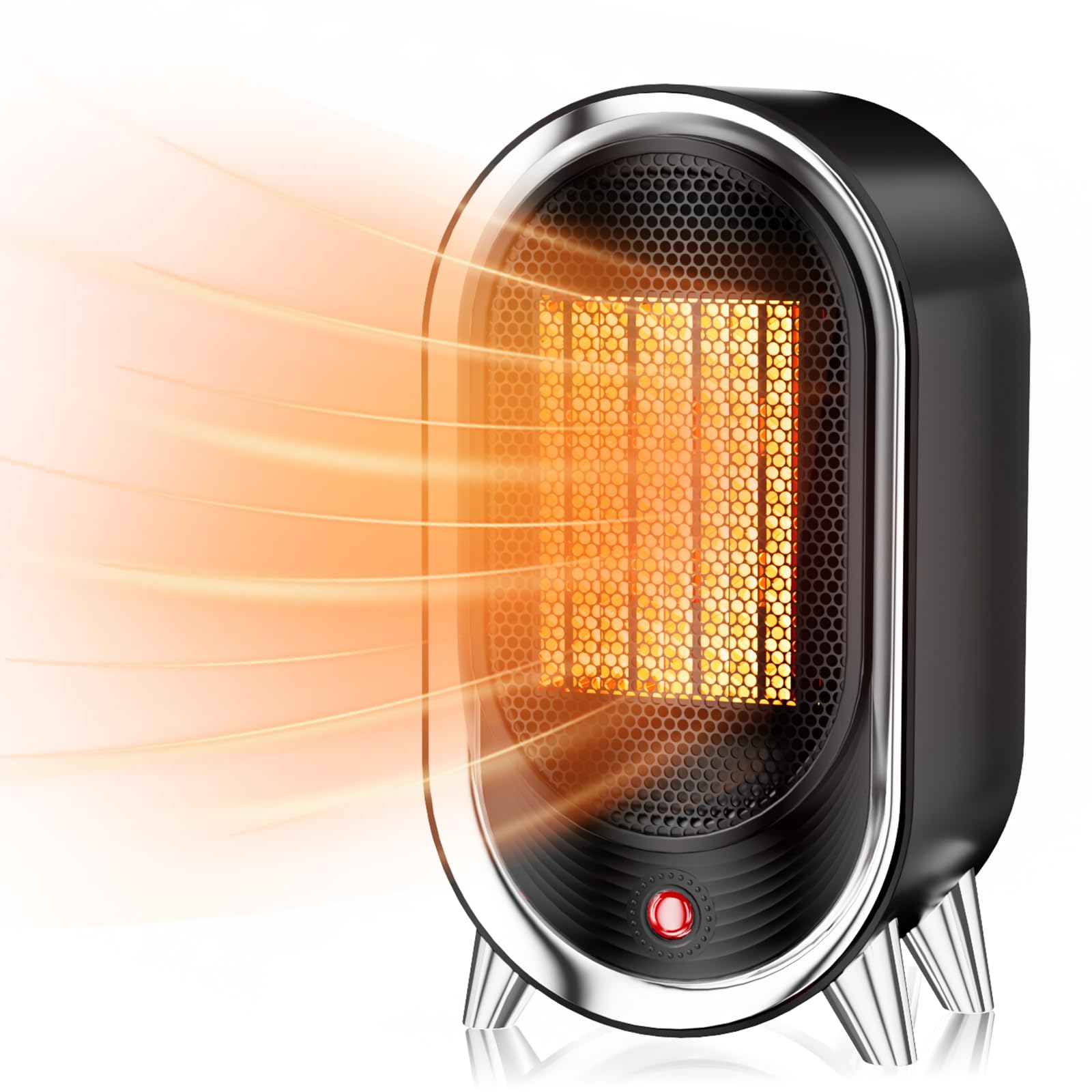 Feculs Small Space Heater, 900W Small Heaters for Indoor Use, Office ...