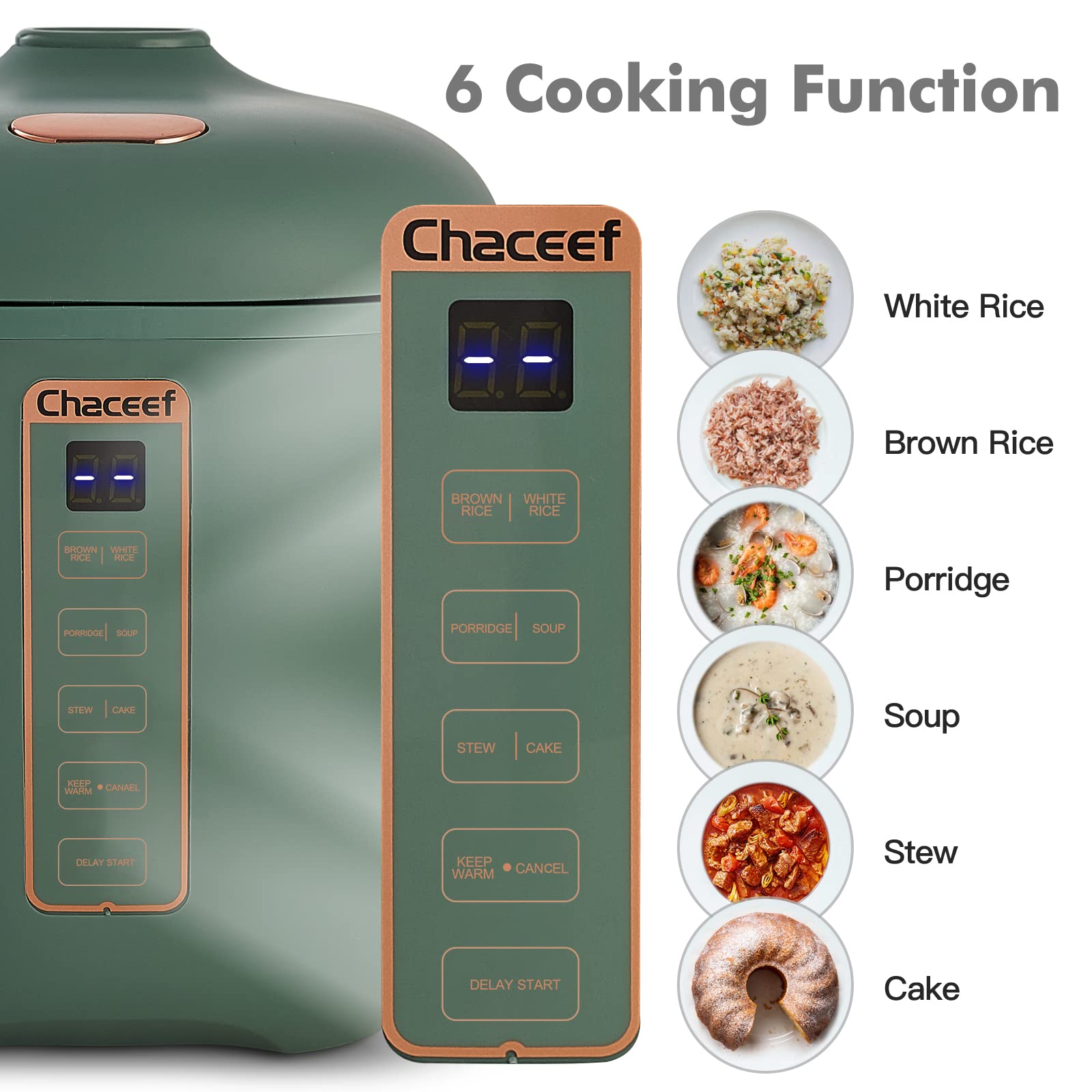 Mua CHACEEF Mini Rice Cooker 2 Cups Uncooked, 1.2L Rice Cooker Small ...