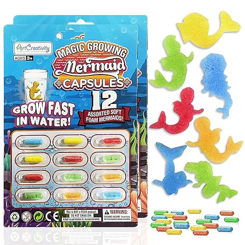ArtCreativity Magic Growing Mermaid Capsules, Grow in Water, 2 Packs ...