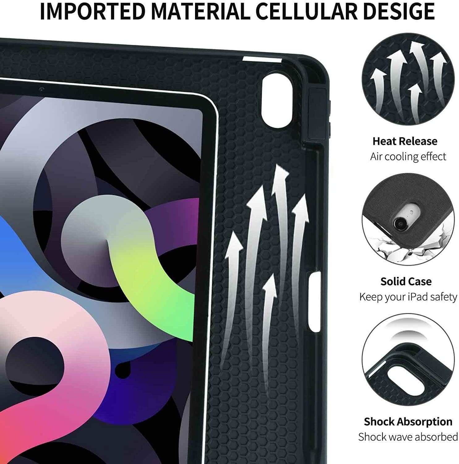 New iPad Air 4 Keyboard Case 10.9″ 2020, Keyboard Case for iPad Air 4th ...