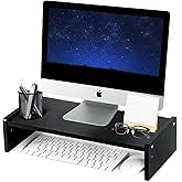 Amazon.com: KINLINK Bamboo Monitor Stand Riser, Monitor Riser with 2 ...