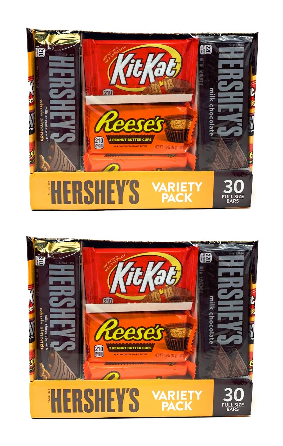 Buy Hersheys Full Size Candy Bars Variety Pack - 60 Full Sized Candy ...