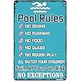 Amazon.com : Abarder Swimming Pool Rules Sign Swim at Your Own Risk Sign Swimming Metal Sign ...