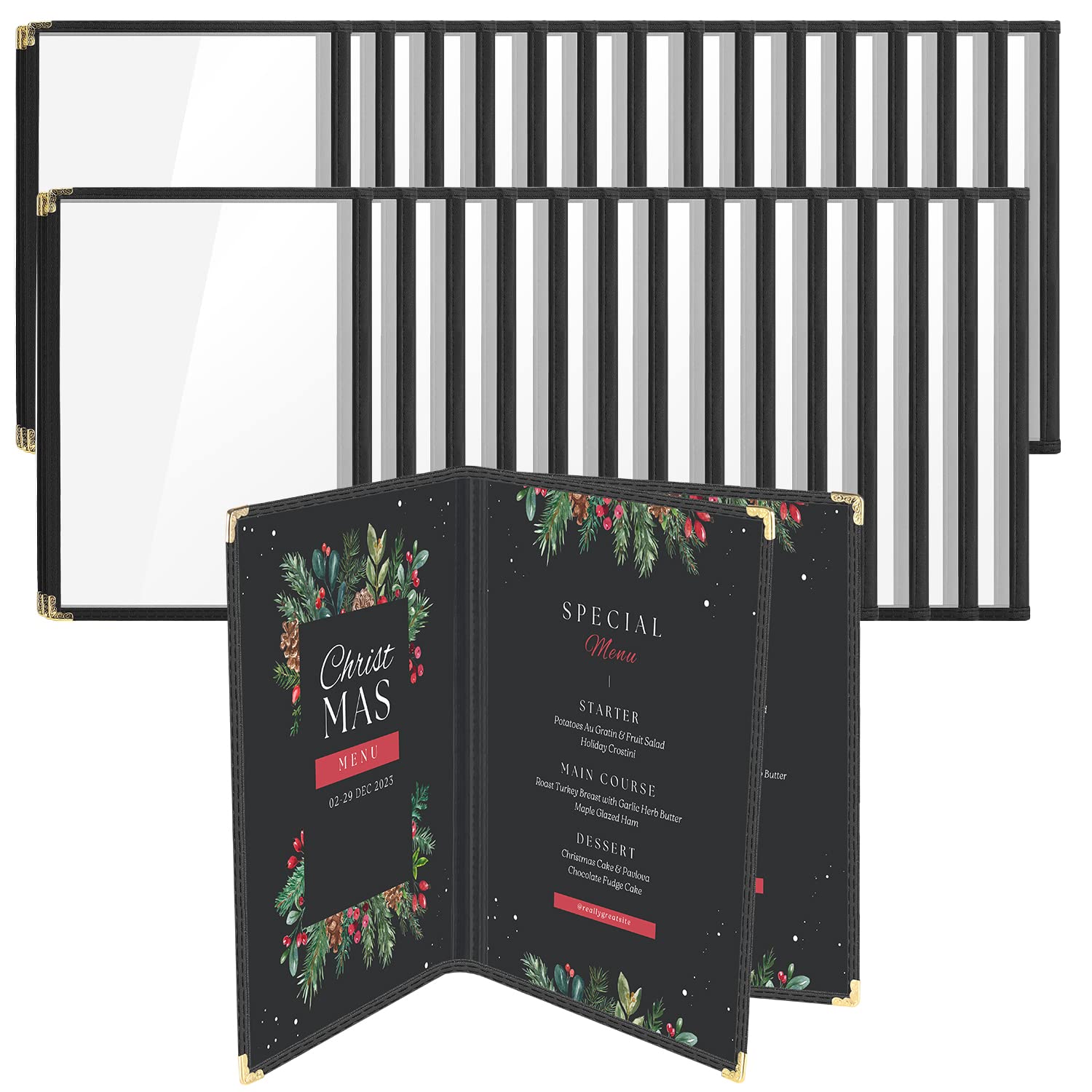 Mua Menu Covers 8.5 x 11 Inch - Book Style Menu Holders for Restaurant ...