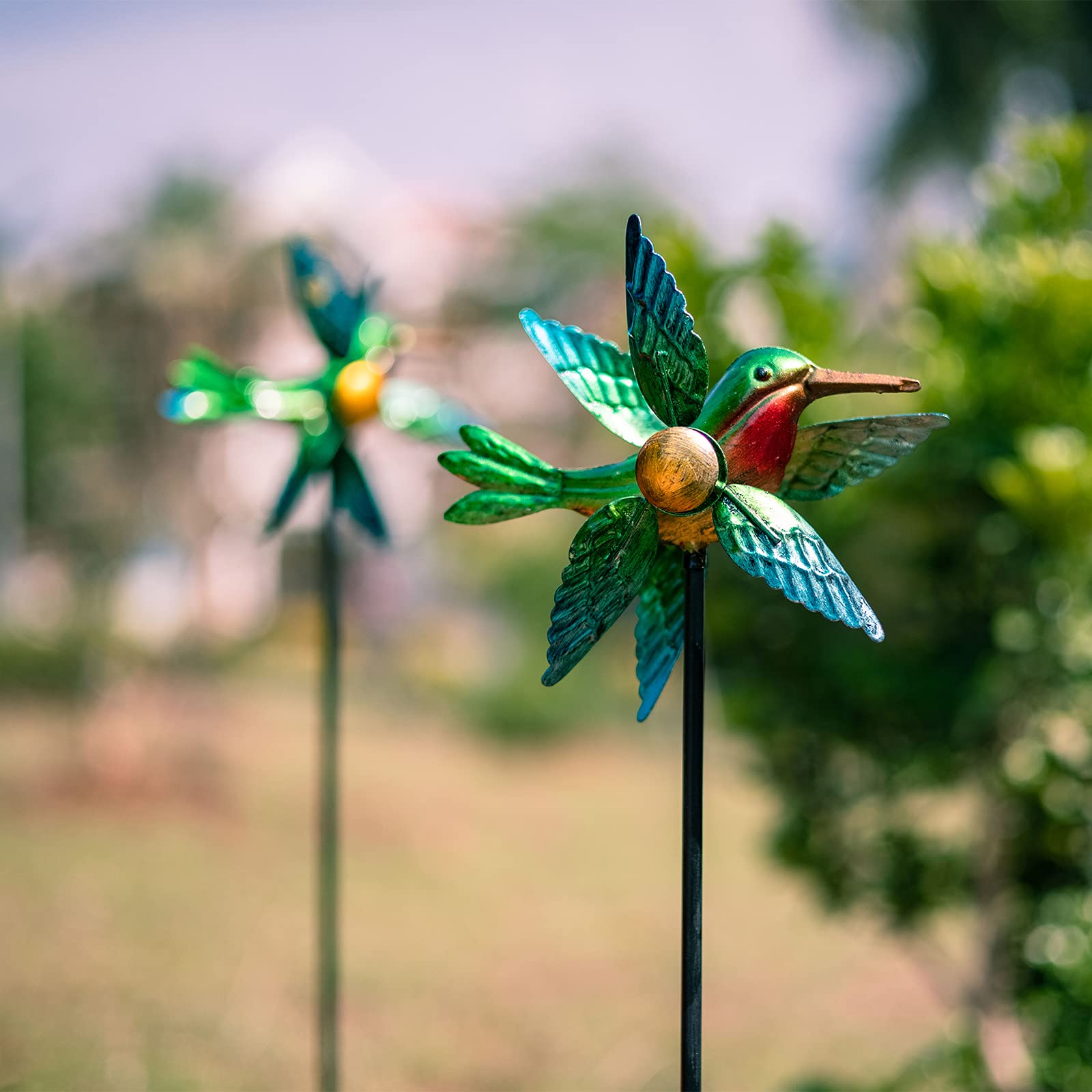 Wind Spinner Yard Spinners Hummingbird Small Wind Sculpture Metal ...