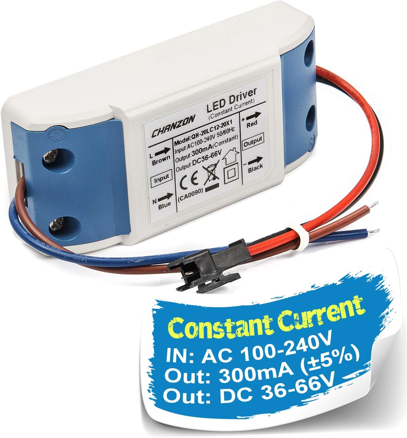 Chanzon LED Driver 300mA (Constant Current Output) 36V-66V (Input 85 ...