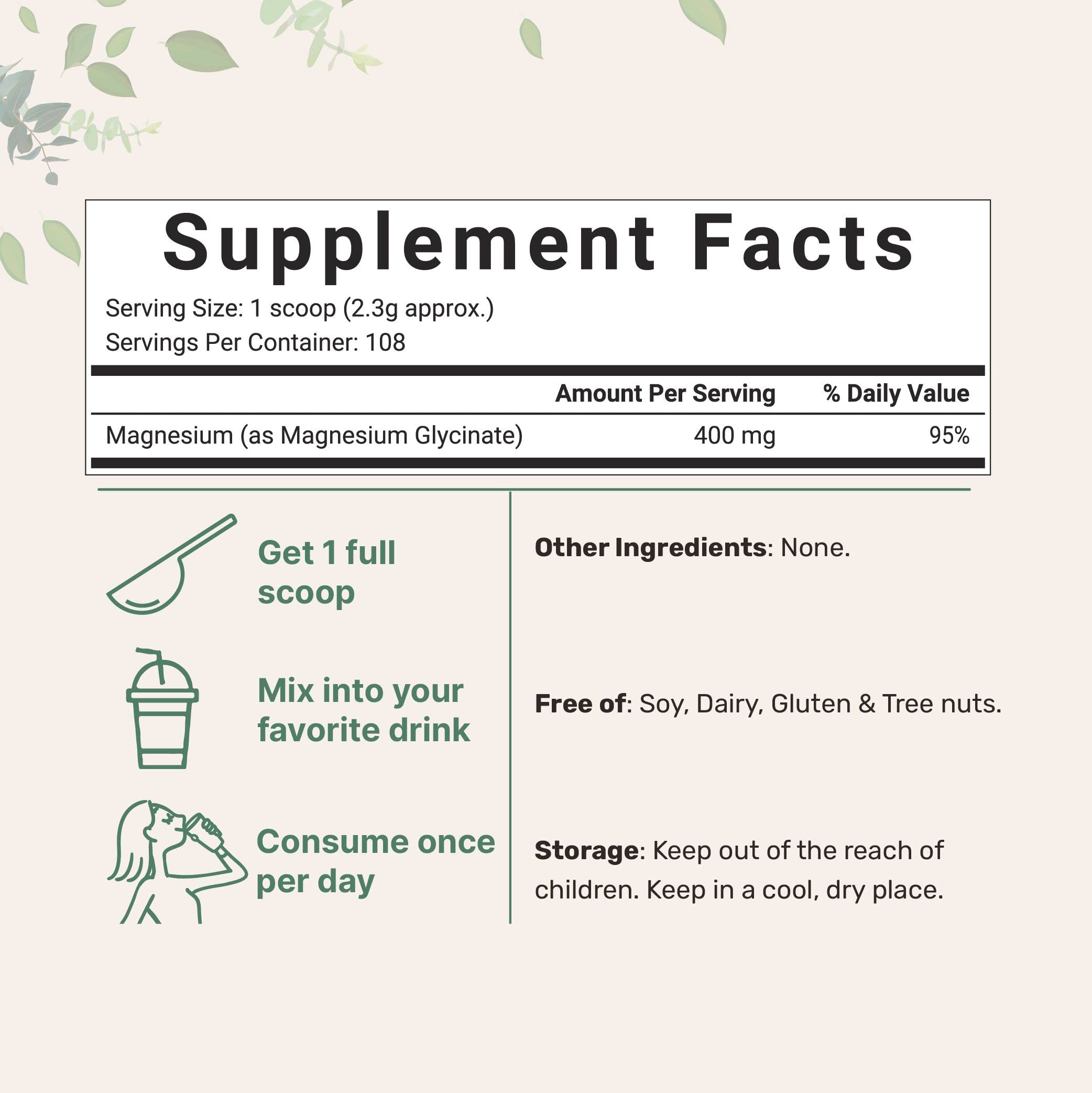 Mua Micro Ingredients US Origin Pure Magnesium Glycinate Powder, 250 ...