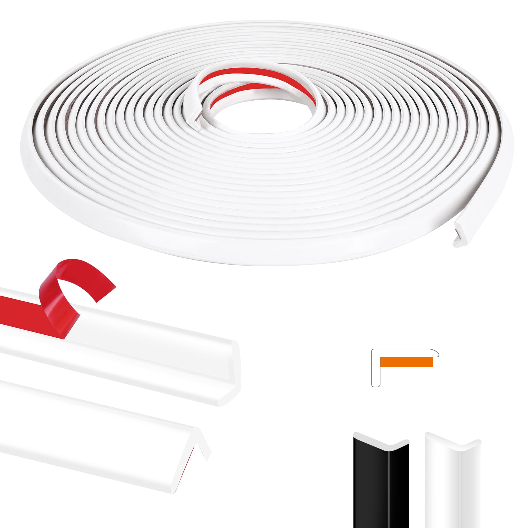 Peel and Stick Tile Edge Trim 20Ft L-Shape Tile Outside Corner Molding ...