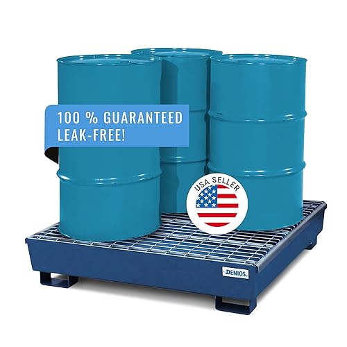 DENIOS® Spill Containment Pallet for 4 Drums - Chemical & Drum Spill ...