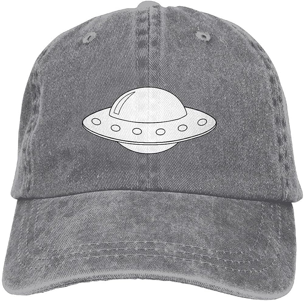 Baseball Cap, Drawn Aliens UFO Spaceship，Unisex Adjustable Adult Cowboy ...