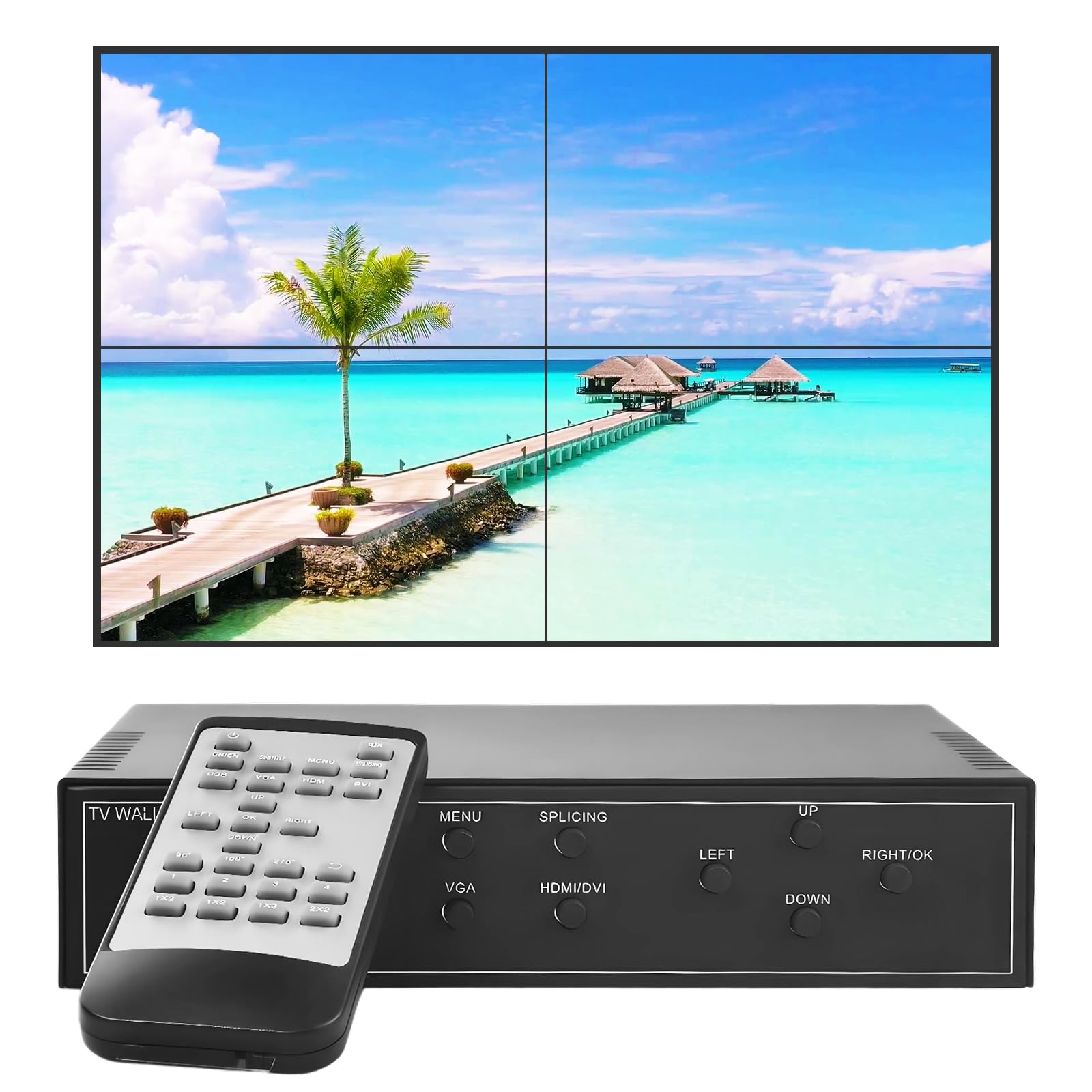 LED Video Wall Controller, 1080P Screen Splicing Seamless TV Wall ...