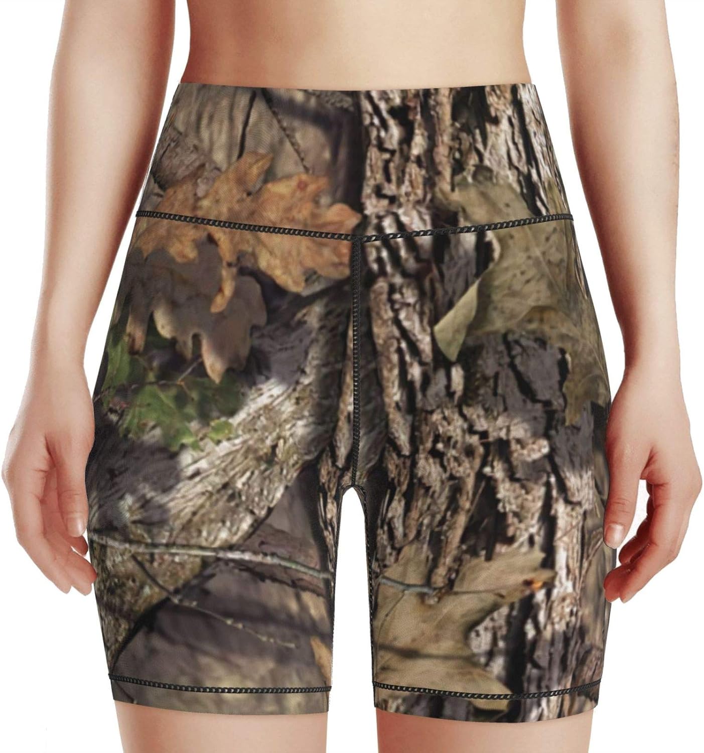 Yaateeh Camouflage Camo Tree Women's High Waist Bike Shorts for Workout ...
