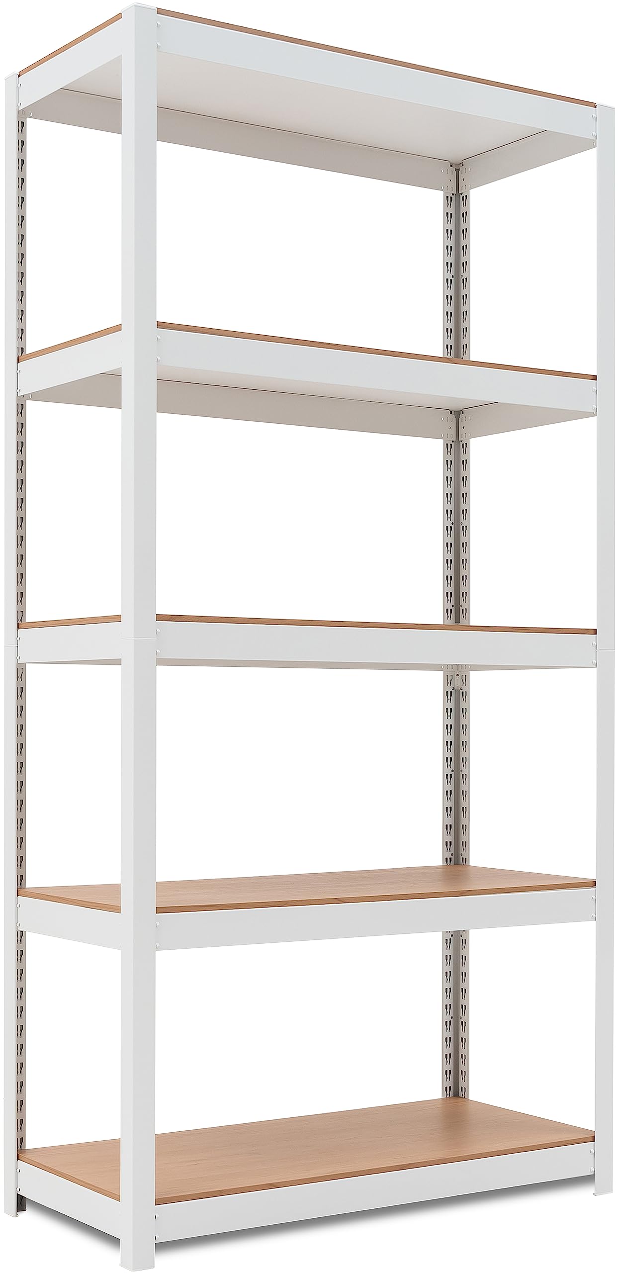 HOMEDANT House 5-Tier Laminated Boltless Metal Shelving Unit Adjustable ...