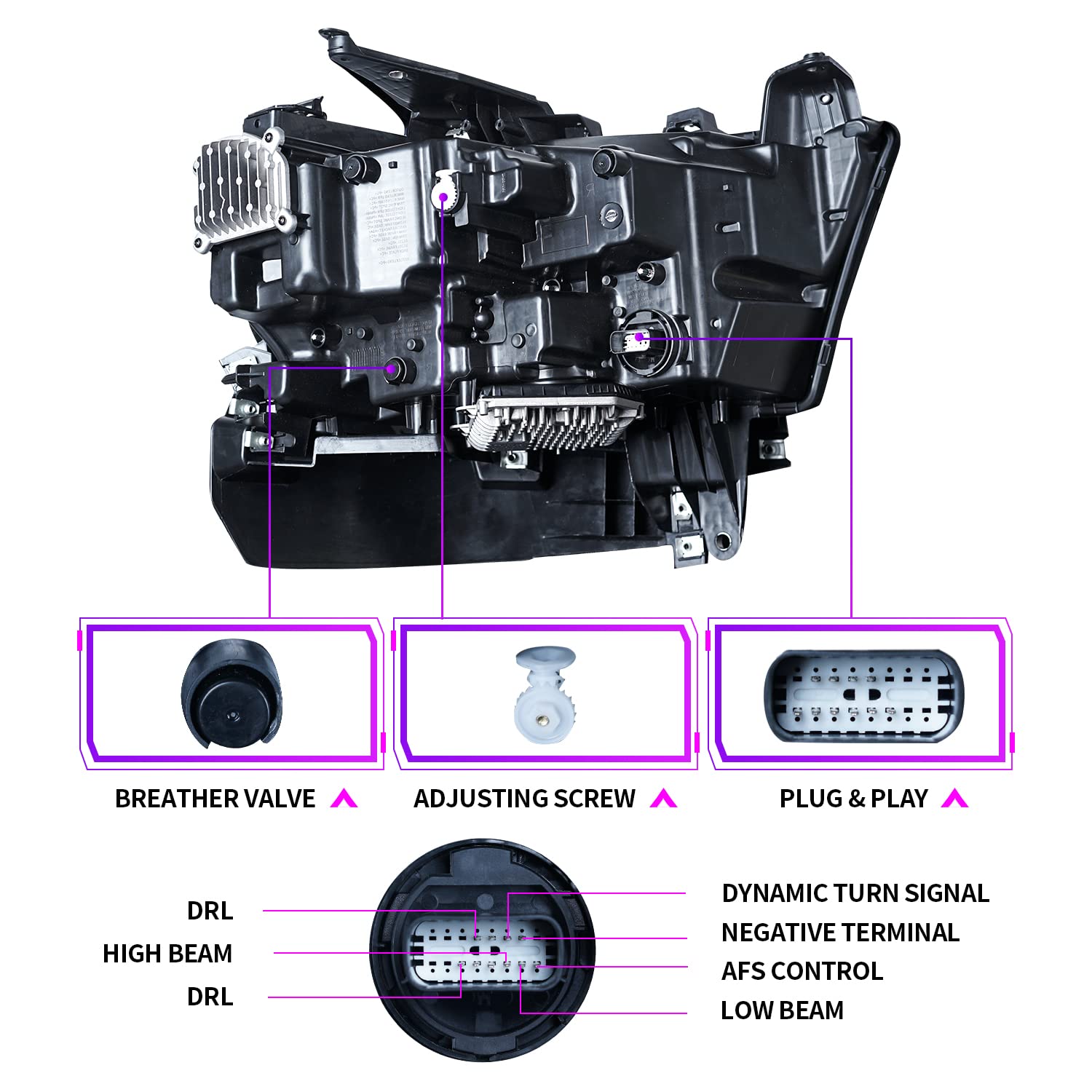 Los faros del proyector LED arcaico para Dodge Ram 1500 2019-2022 ...