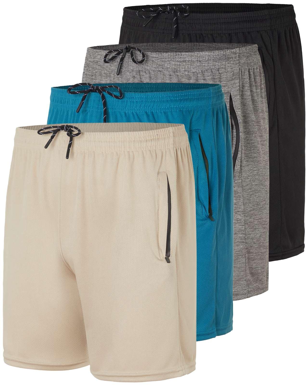 4 Pack: Big & Tall Mens Mesh Knit 5 Inch Gym Heavyweight King Size ...