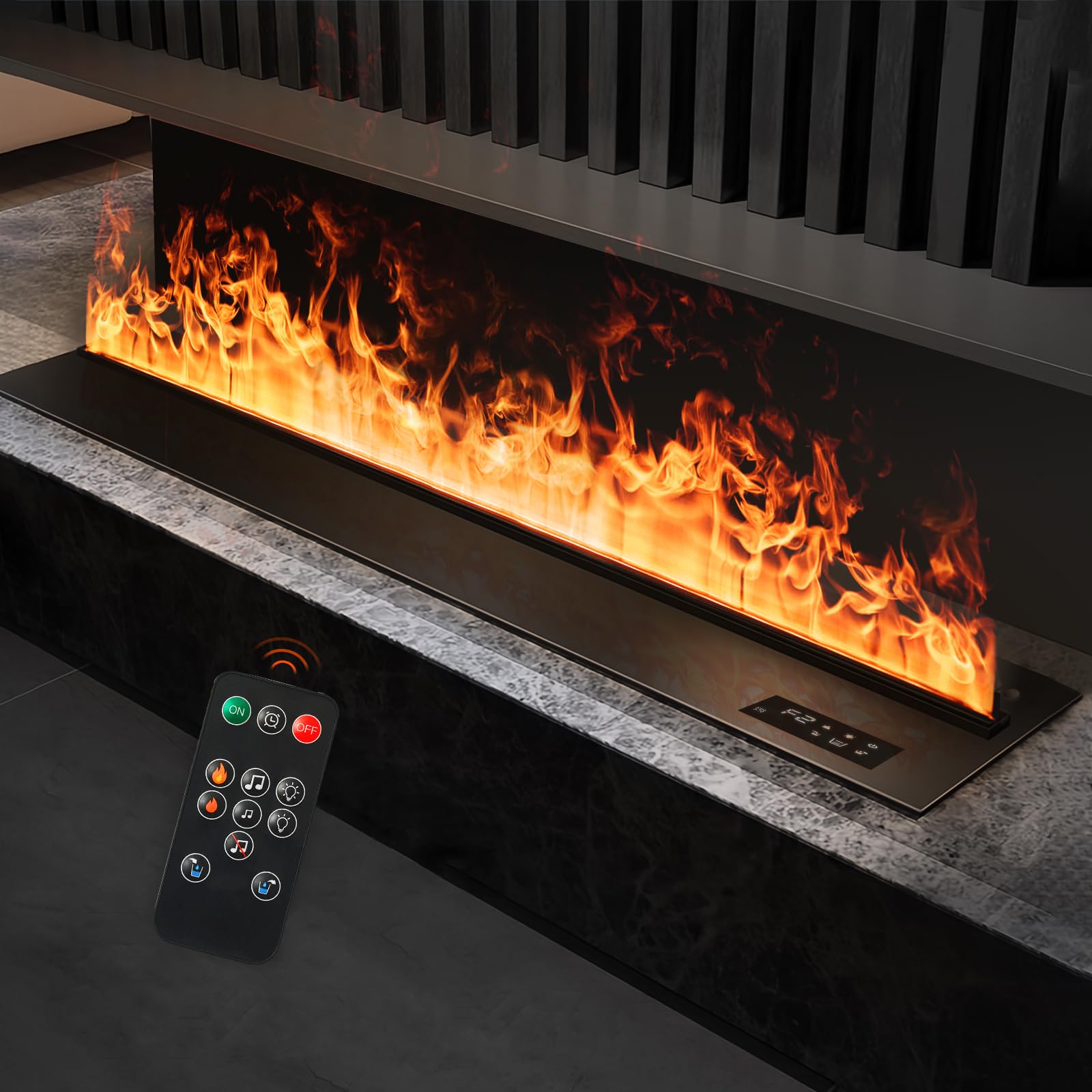 Water Vapor Fireplace Recessed Realistic Atomized Flame, Electric ...