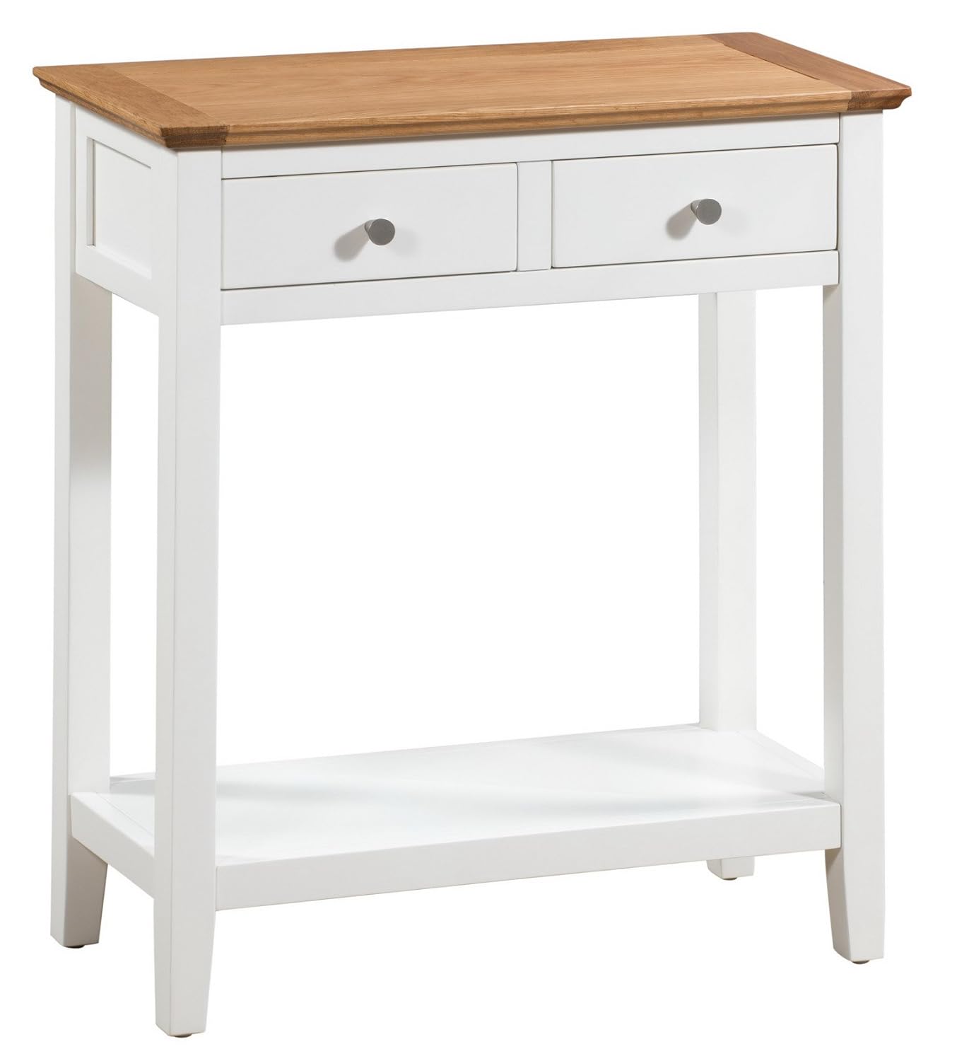 Hallowood Clifton Oak Large White Painted Console Cream Wooden Hallway ...