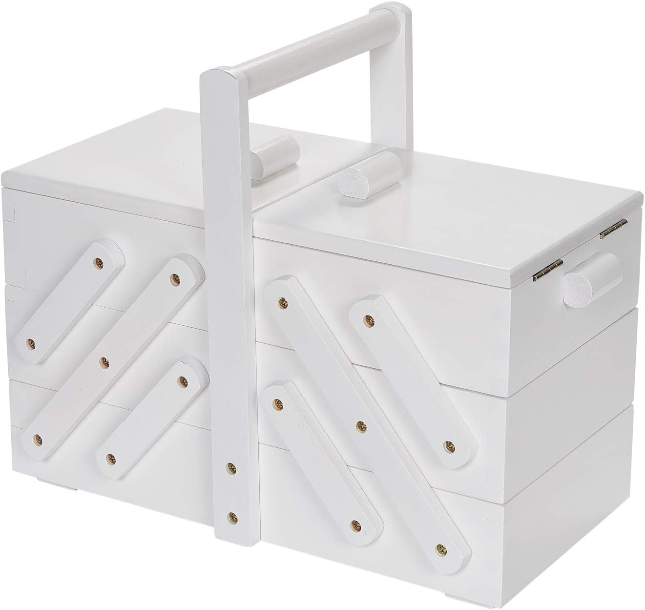 Prym 612580 Sewing Box Wood M White Sewing Basket – BigaMart