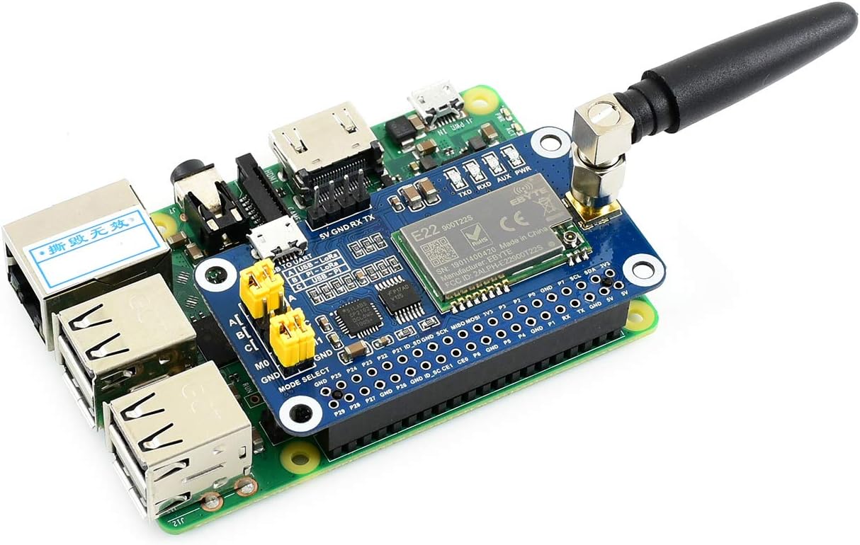 Waveshare SX1262 LoRa HAT for Raspberry Pi Spread Spectrum Modulation 868MHz Frequency Band Auto ...