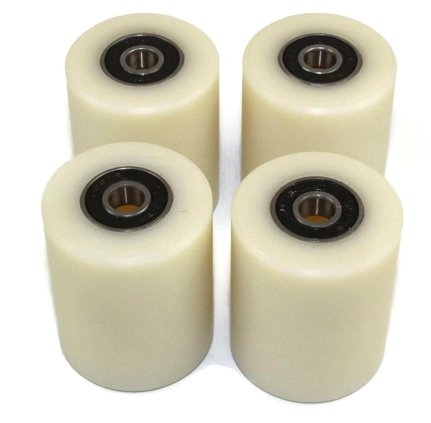 4 Pieces Nylon Polyamide Rollers 40 mm diameter 50 mm wide 8 mm bearing ...
