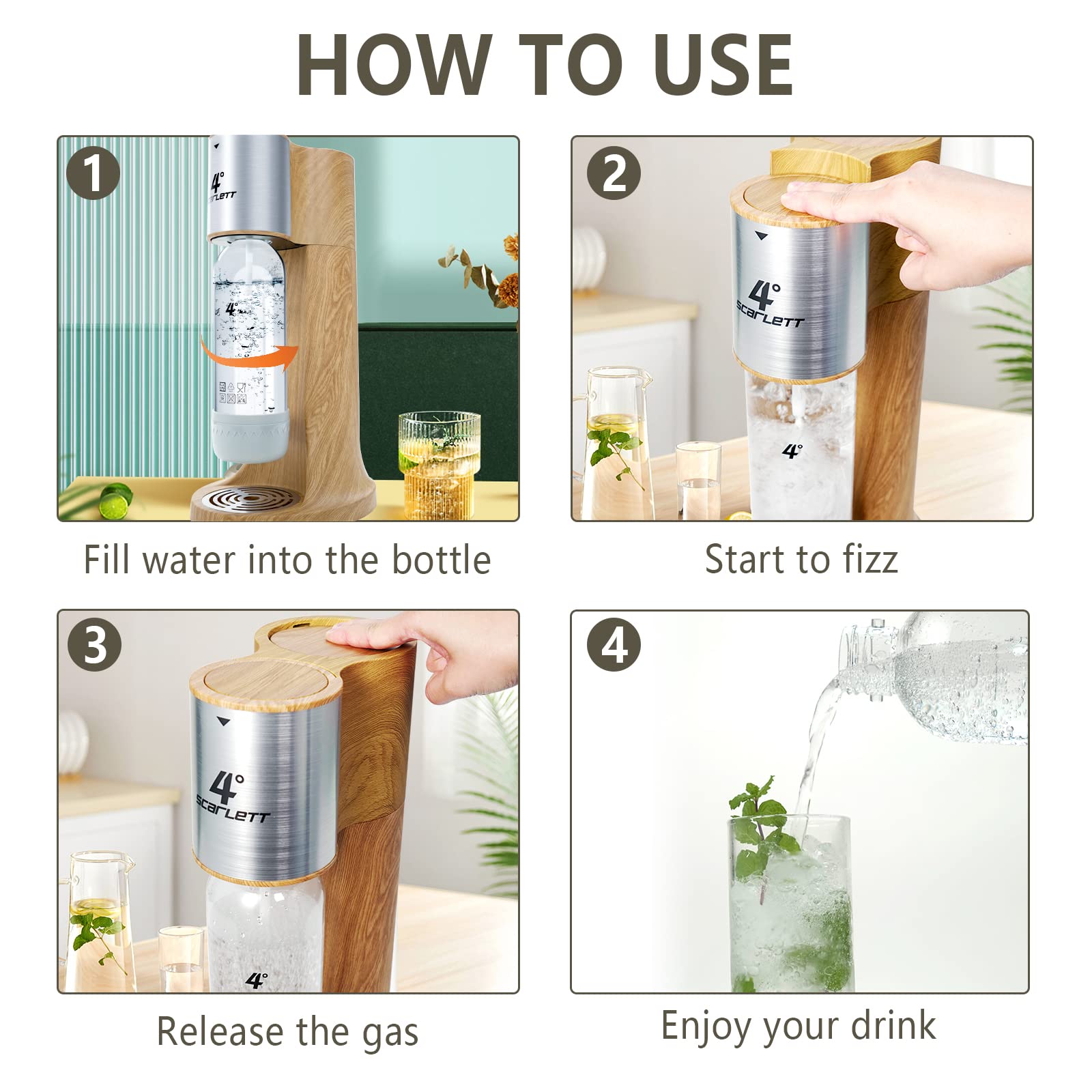 Mua 4° Sparkling Water Maker, Carbonated Water Machine and Soda Maker ...